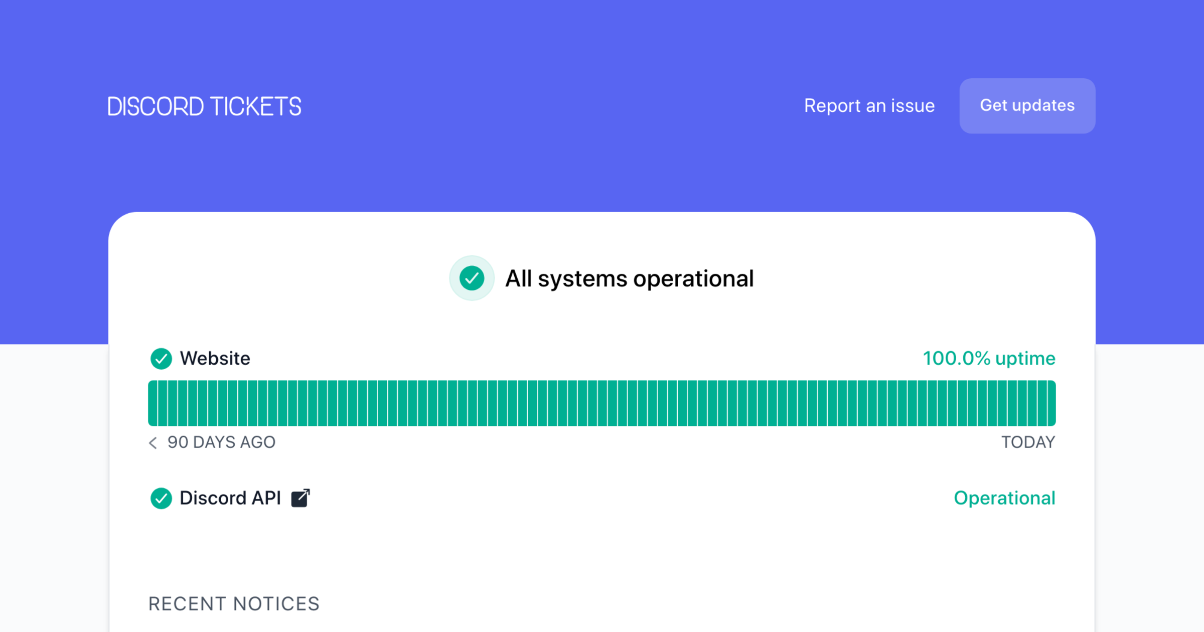 Discord Tickets - Status